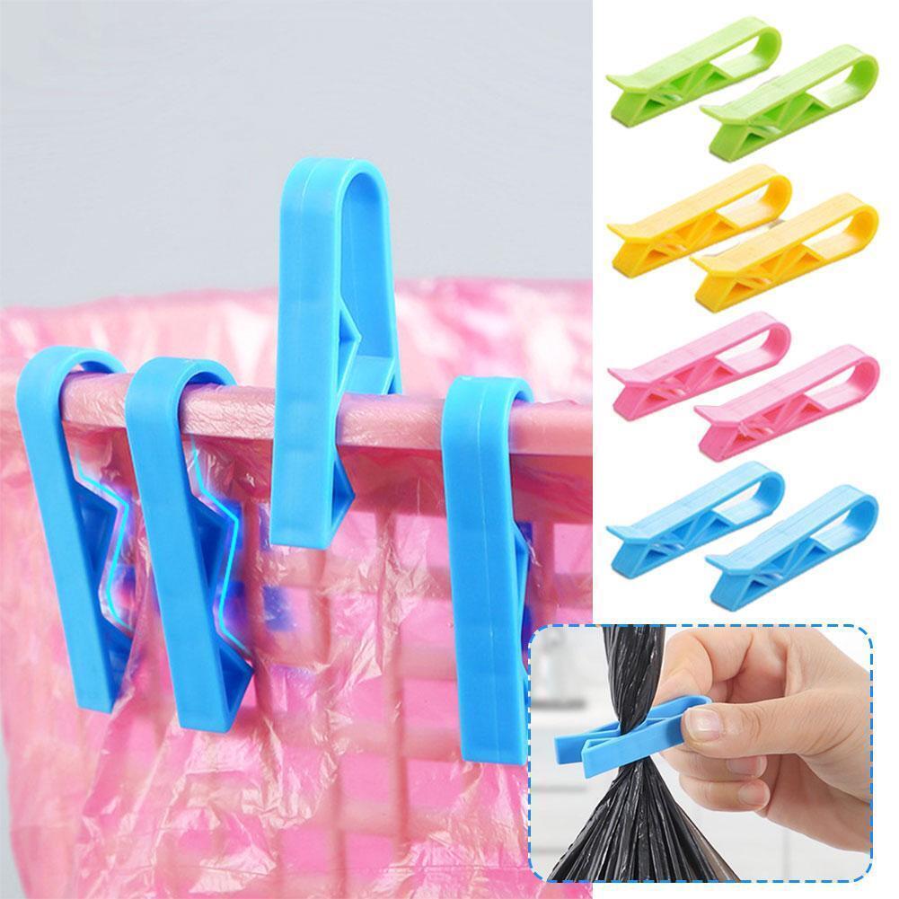 2X Bin Bag Holder Clips Creative Anti Slip Plastic Fixing Garbage Clips ...