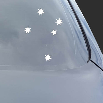 SOUTHERN CROSS STARS AUSSIE CAR DECAL STICKER 10cm White Sticker no ...