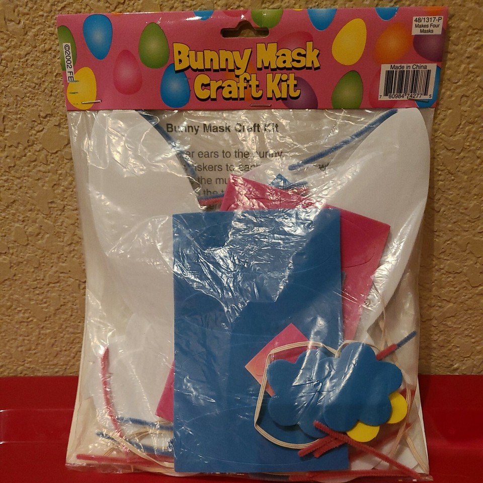 Easter Bunny Mask Craft Kit -DIY Craft Kits, Spring Activities, makes 4 ...
