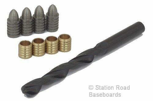 4 X 8mm Precision Model Railway Train Baseboard Dowels & Drill ...