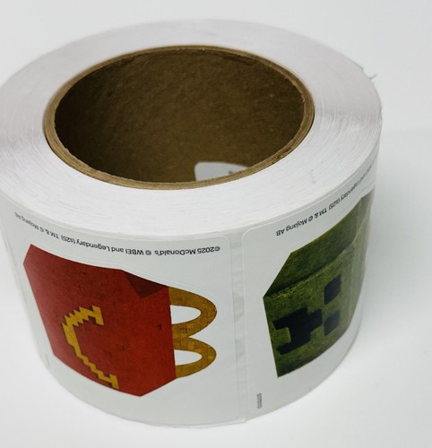 McDonald's Minecraft Happy Meal Promotional Sticker Set Stickers Roll ...