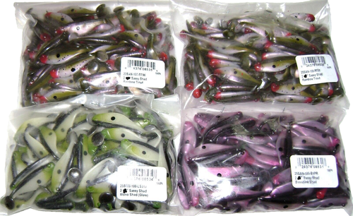 400 MISTER TWISTER SASSY SHAD LURES 2 INCH NATURE RAINBOW BLOODLINE ...