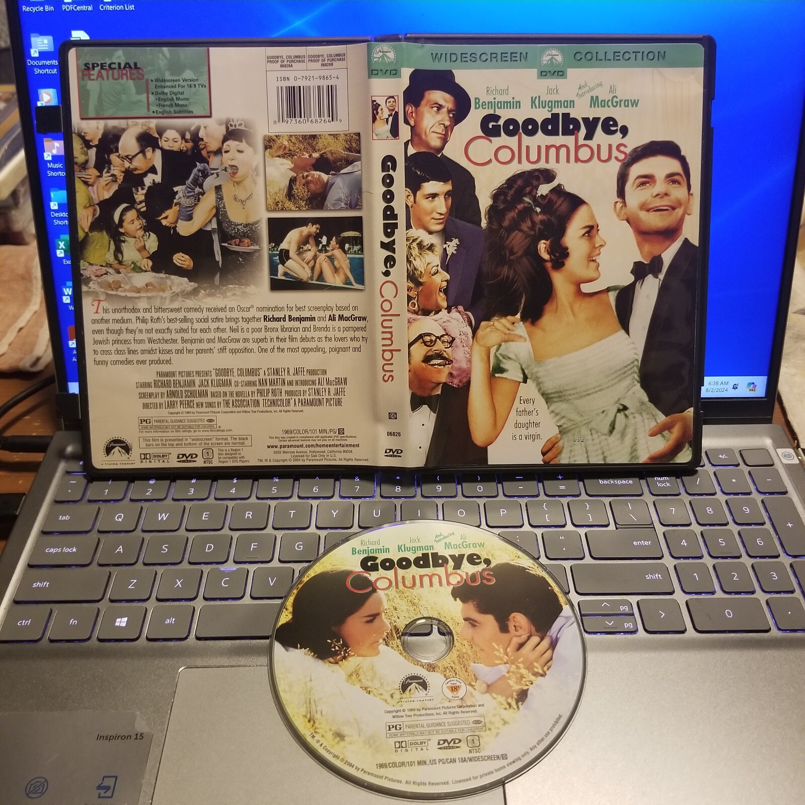 Goodbye, Columbus (DVD, 2004) Richard Benjamin Ali MacGraw Jack Klugman ...