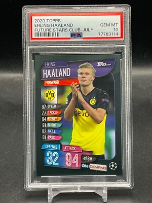 2020 Topps Future Stars Club Soccer Card Erling Haaland Low Pop PSA 10 ...