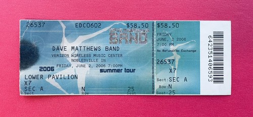 Deer Creek Noblesville 6/2/2006 Dave Matthews Band Warehouse Ticket ...