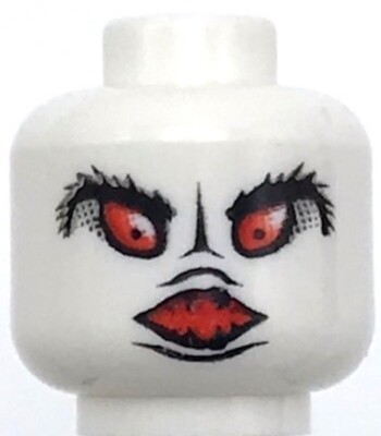 Lego New White Minifigure Head Dual Sided Alien Black Eyebrows Monster ...