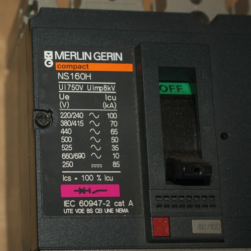 MERLIN GERIN SCHNEIDER Compact NS160H 160A 3P CIRCUIT BREAKER NS100-160 ...