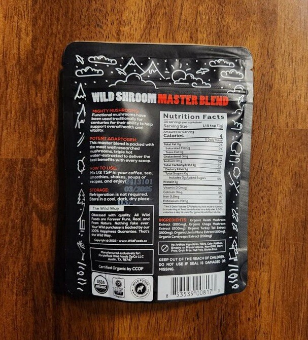 Wild Foods - Master Five Mushrooms Blend - Adaptogens + Prebiotic ...