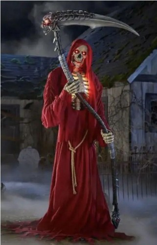 Home Accents 8 Ft Smoldering Reaper Of Souls Halloween Animatronic RARE ...