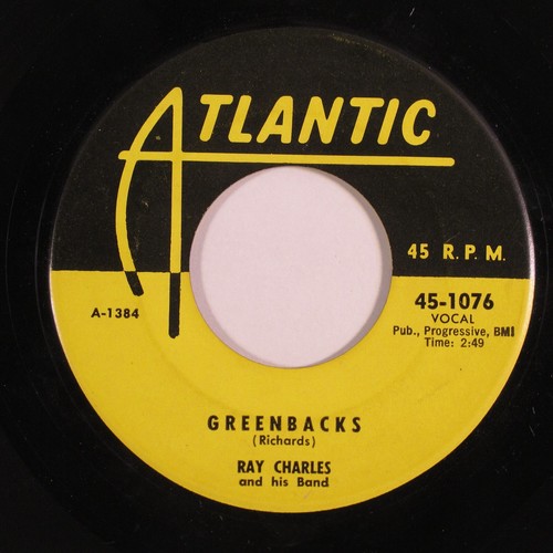 R&B Soul 45 RAY CHARLES Greenbacks ATLANTIC VG+ HEAR b | eBay