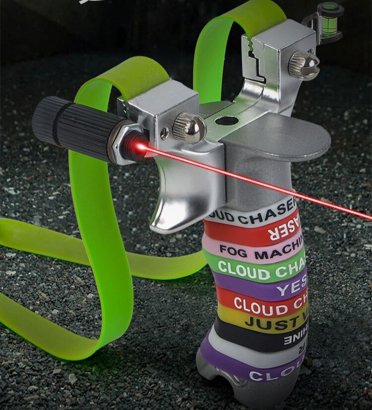 Pro Slingshot Catapult Laser Aim Point with Rubber Bands Set Outdoor ...