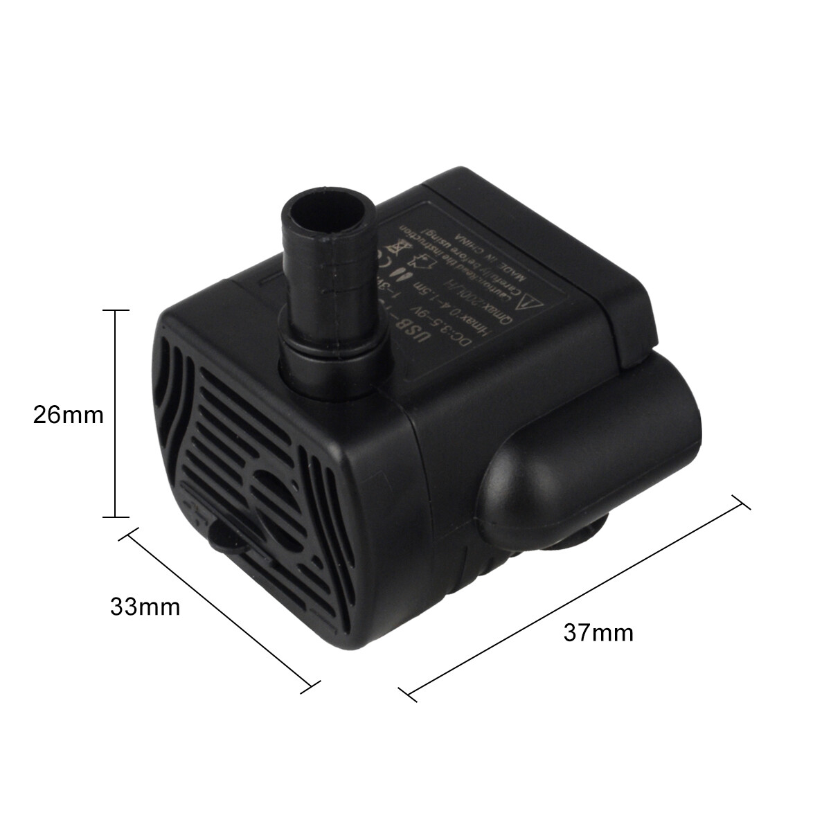 Mini Water Pump Quiet 240L/H USB Brushless Motor 12V Submersible Pool ...