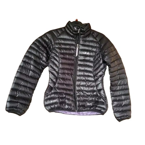 RAB Black Pertex Microlight Down Puffer Jacket Uk 10 Zipped Pockets ...