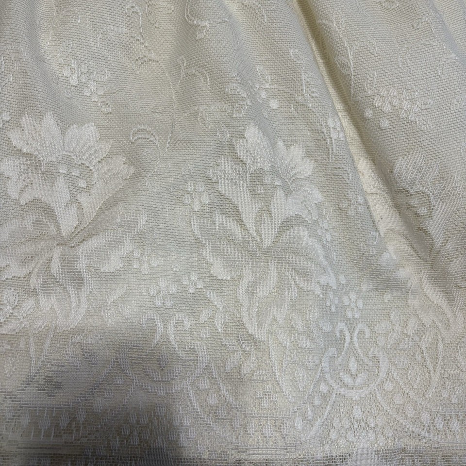 Queen Size Bed Skirt Dust Ruffle Cream Lace W/floral Motif 20” Drop | eBay