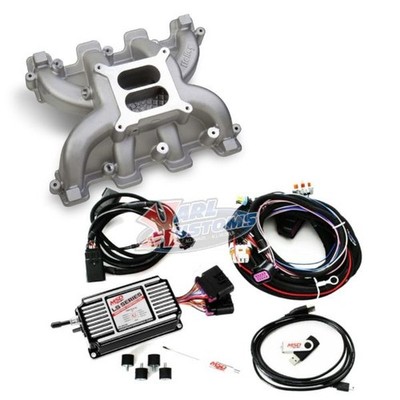 Holley 300-129 LS3 Dual Plane Satin Carb Intake & MSD 60143 Black ...