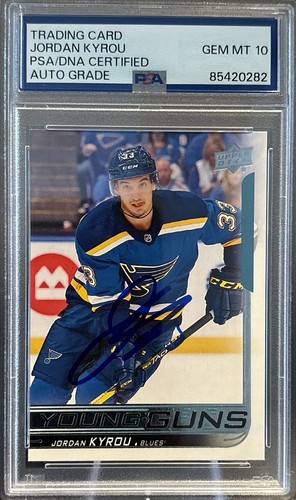 Jordan Kyrou Signed 18-19 Upper Deck Young Guns RC PSA/DNA GEM 10 AUTO ...