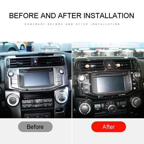 Interior ABS Carbon Fiber Console GPS Navigation Cover For Toyota ...