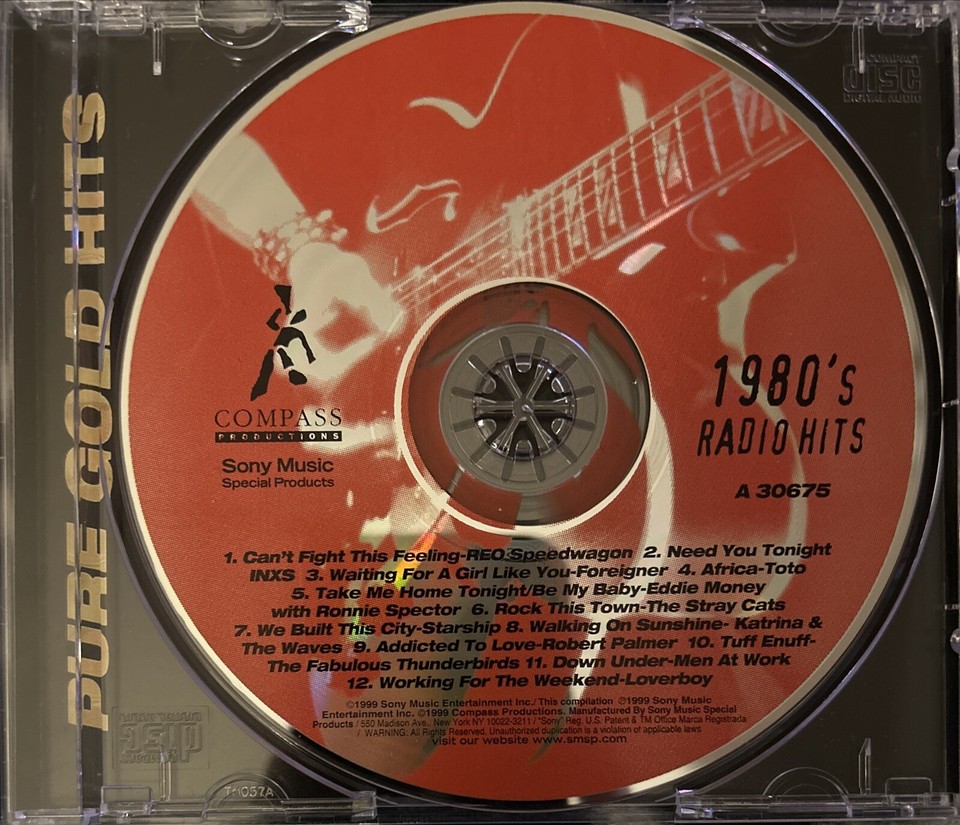 1980's Radio Hits: Pure Gold Hits by Various Artists (CD, 1999, Sony ...