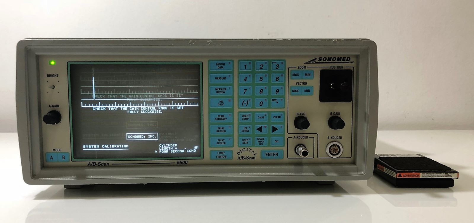 SONOMED A/B-Scan 5500 Ophthalmic Ultrasound Machine with Foot Pedal, w ...