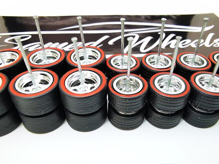 10 set pack 10-12mm 5 bolt chrome rim Red lines #57 | eBay