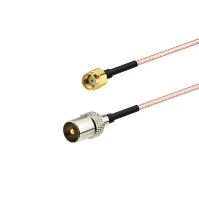 Antenna Cable PAL TV Coaxial MALE to RP SMA Plug (female pin) pigtail ...