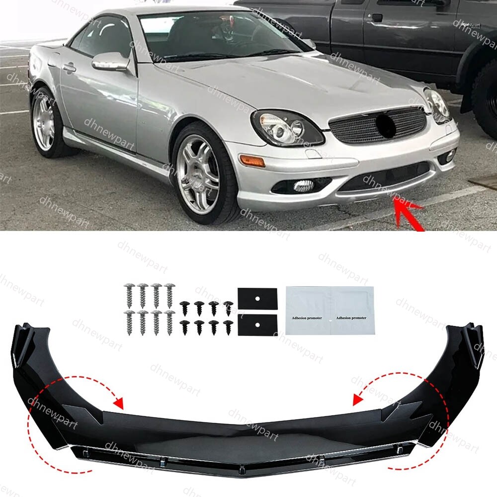 Add-on For Benz SLK230 1996-04 Glossy Black Front Bumper Lip Splitter ...