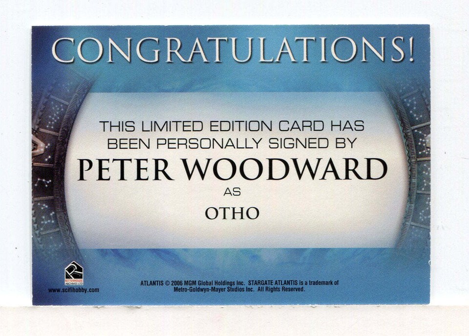 Stargate Atlantis Season Two Peter Woodward as Otho Autograph Card | eBay