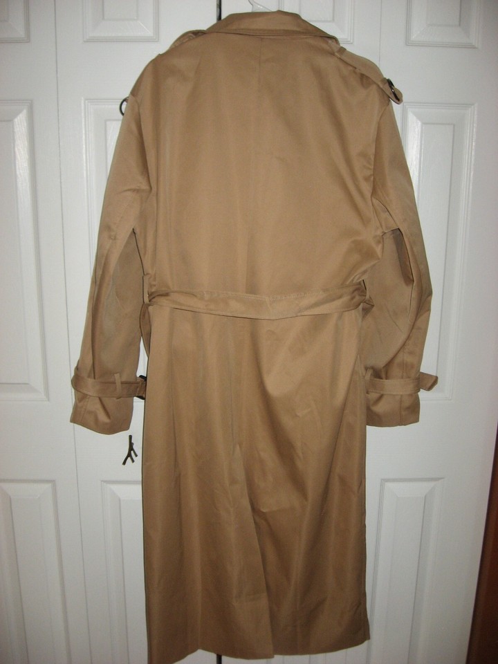 Mens NWT Tan PANTETE Lined Double Breasted Belted Trenchcoat Raincoat ...