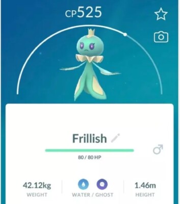 Shiny Male Frillish Pokemon Trade Go | eBay