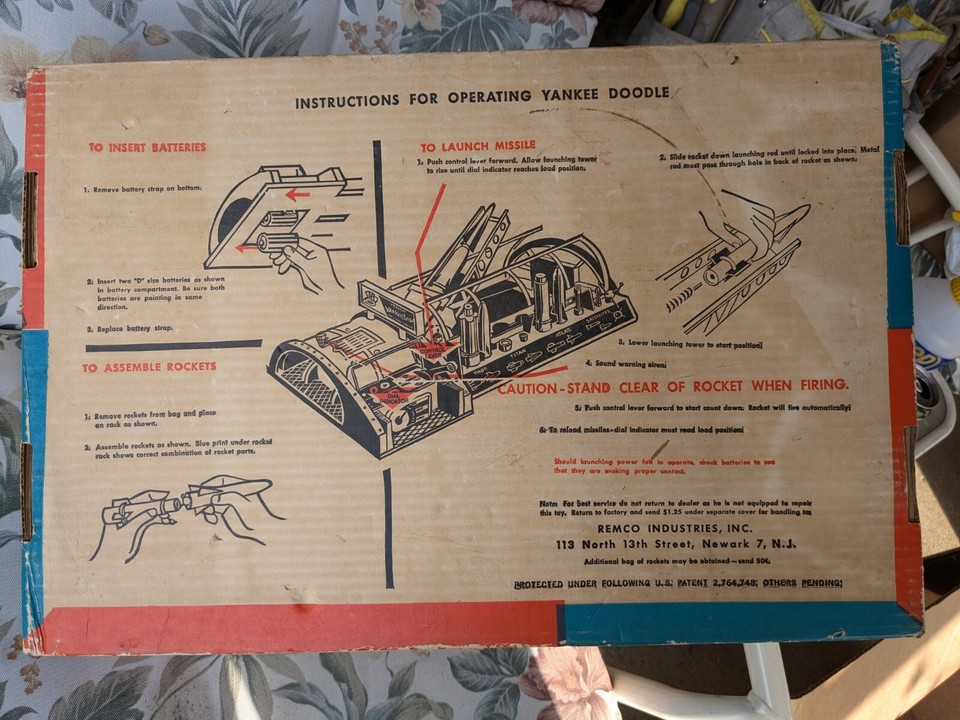 Project Yankee Doodle Rocket Launcher - REMCO - 1959 | eBay