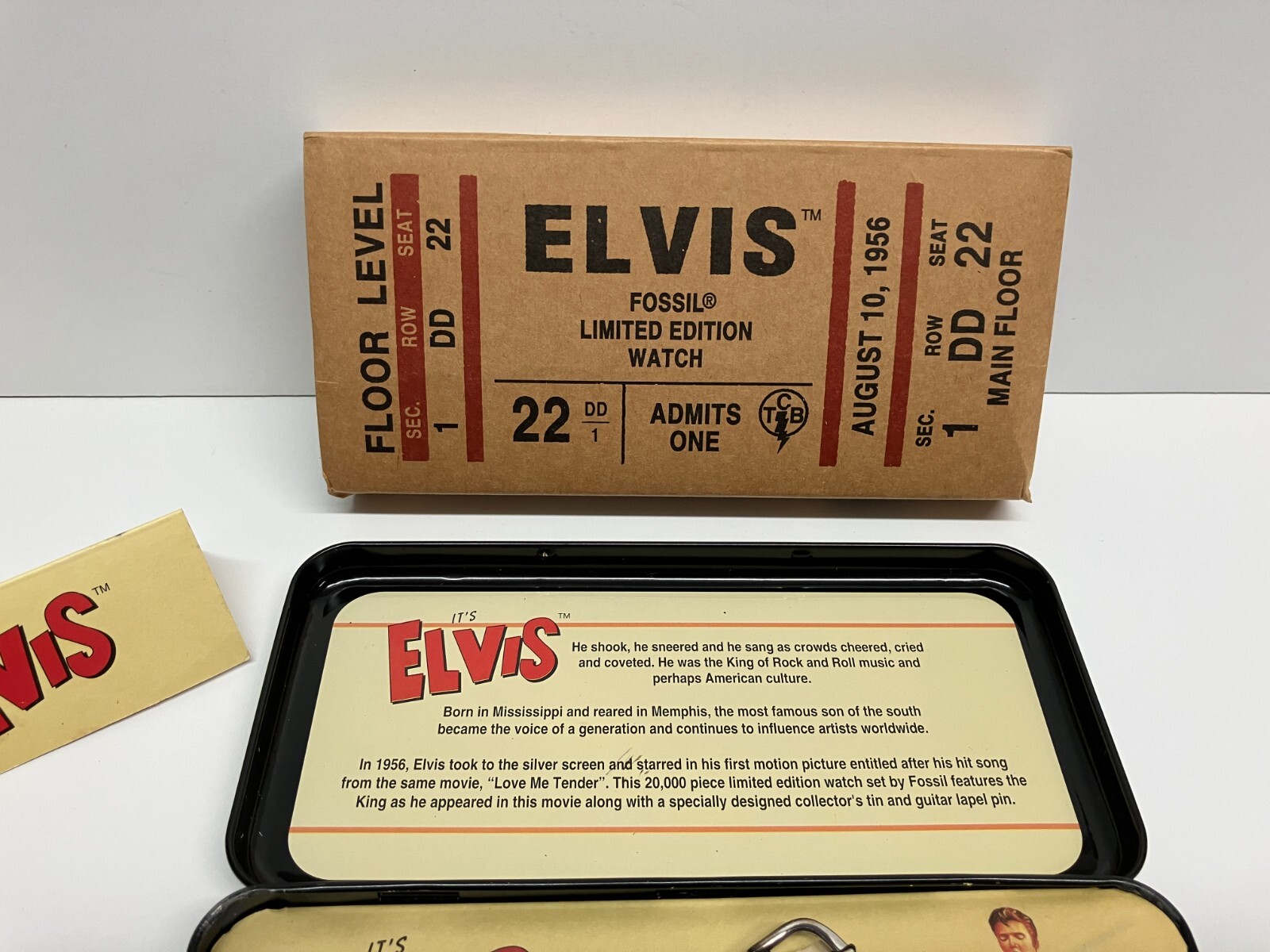 Elvis Presley FOSSIL Limited Edition Watch in Tin Box with Collectors ...