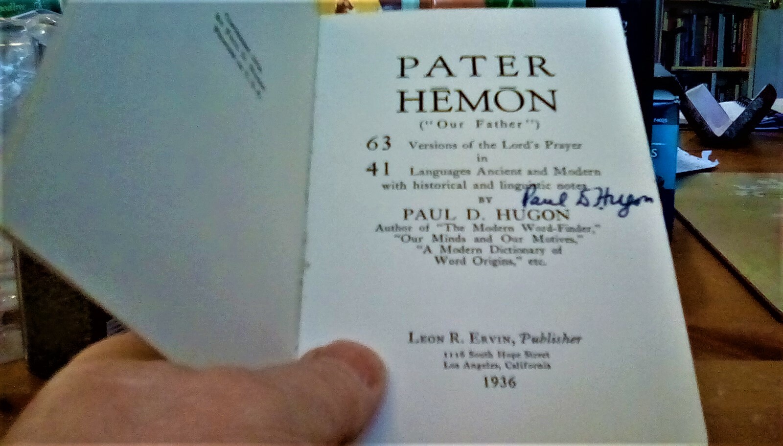PATER HEMON (OUR FATHER) 63 VERSIONS IN 41 LANGUAGES BY PAUL HUGON ...