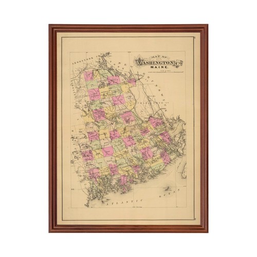 Old Map of Washington County, ME 1885 - Vintage Maine Art | eBay