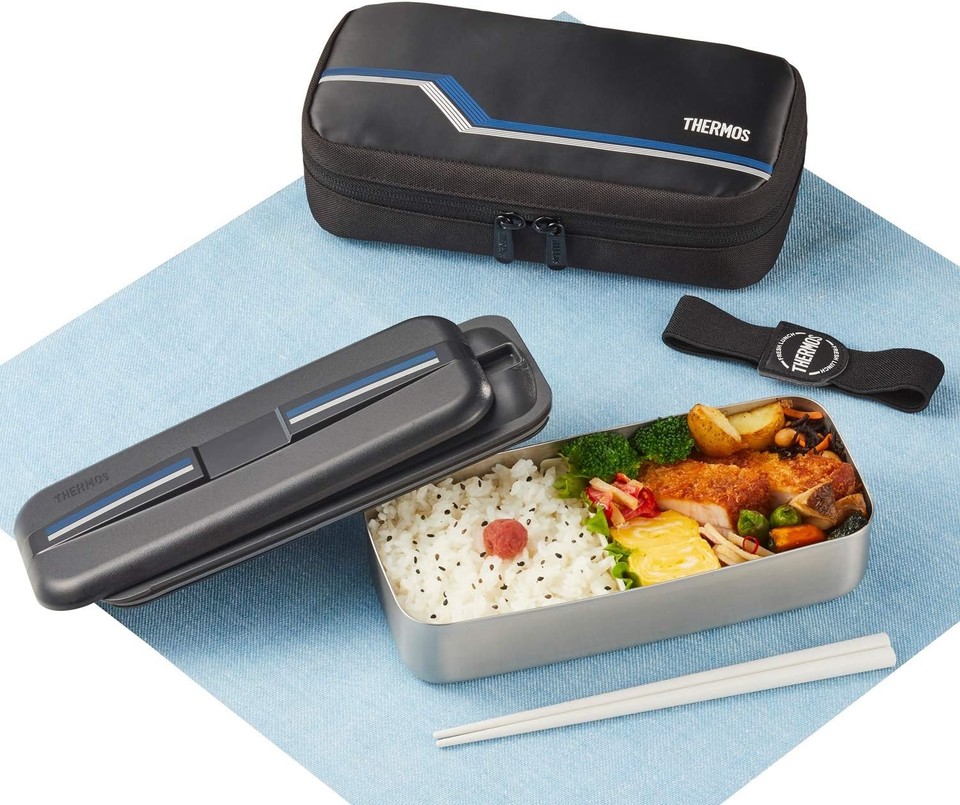 Thermos Lunch Box Stainless Fresh lunch box 700ml Line Black DSD-704 L ...