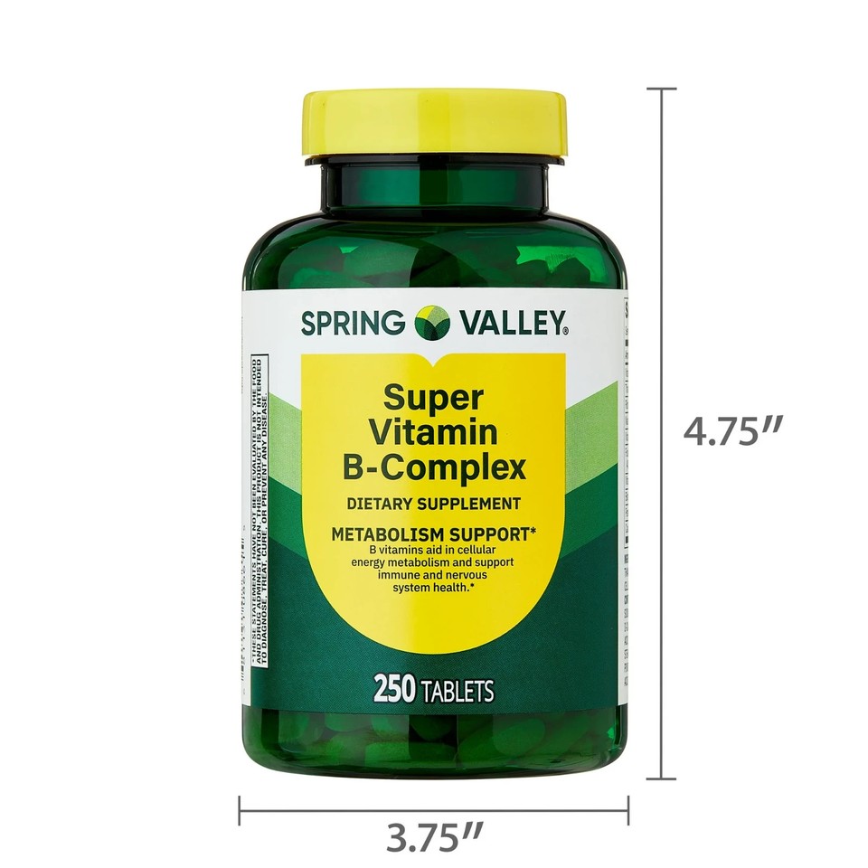 Spring Valley Super B-Complex 250 Tablets Energy Metabolism Support | eBay