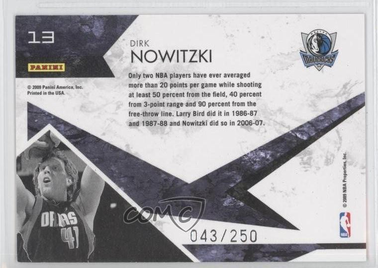 2009 Panini Rookies & Stars Sharp Shooters Holofoil /250 Dirk Nowitzki ...