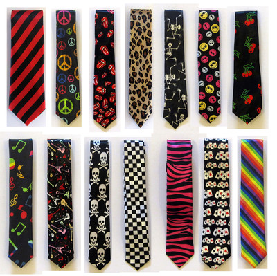 MEN'S/BOY'S SHINY SATIN FINISH FUN PATTERNED FASHION TIES | eBay UK