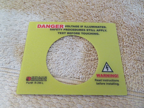 NEW GRACE ENGINEERED PRODUCTS R-3W-L VOLTAGE WARNING LABEL YELLOW | eBay