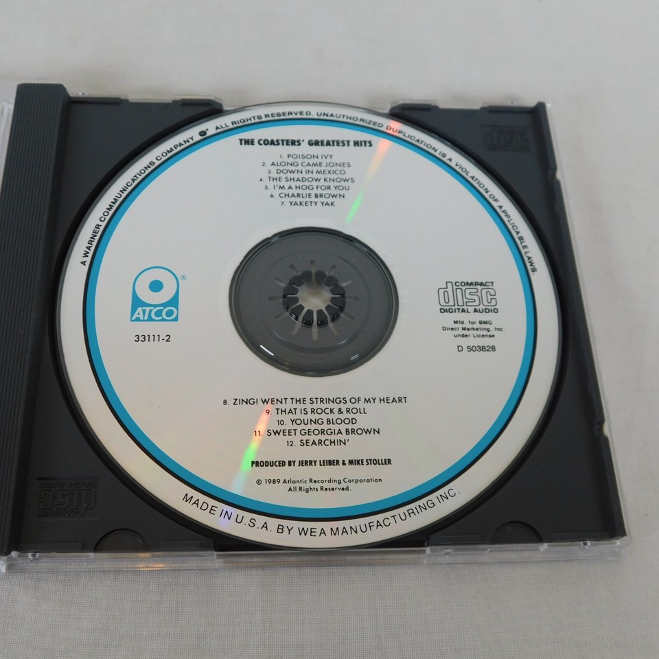 The Coasters Greatest Hits CD 1989 Warner Brothers Rock n Roll R&B Doo ...
