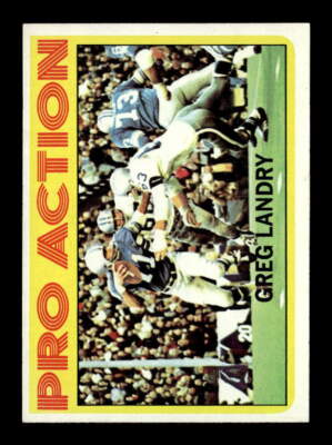 1972 Topps #261 Greg Landry Pro Action Detroit Lions EX+ Football Card ...