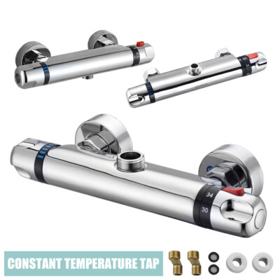 Bathroom 38℃ Thermostatic Shower Mixing Wall Mount Constant Temperature ...