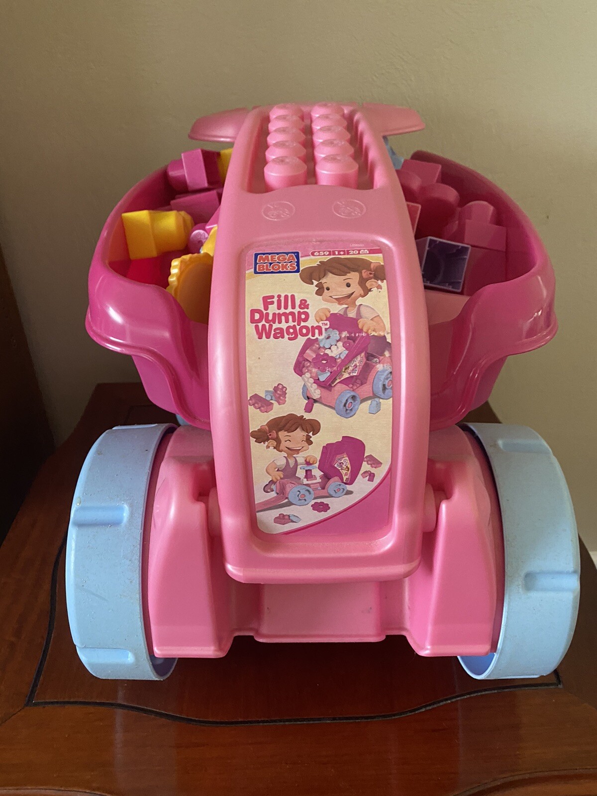 Pink Mega Bloks Fill & Dump Wagon Set With Added Bloks- Only Local Pick ...