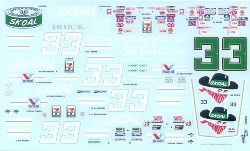 Powerslide 074 #33 Harry Gant 1982-83 1/24 waterslide Nascar decal | eBay