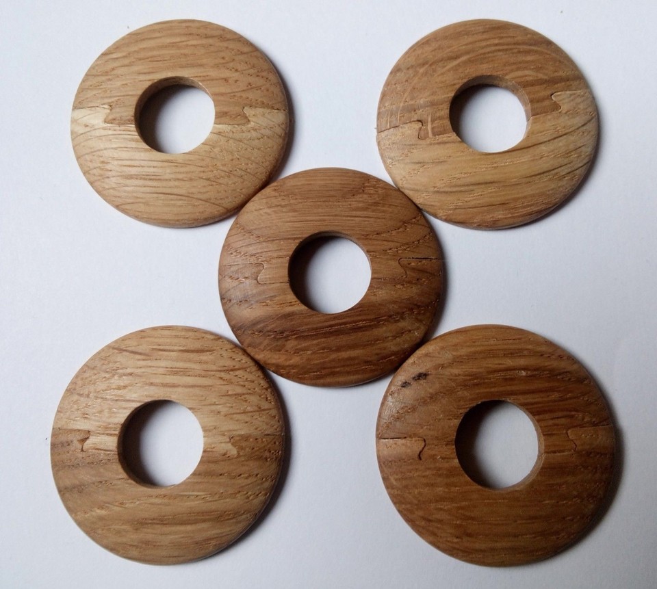 Wood Radiator Pipe Cover for 15mm Walnut Oak Low profile 5mm WOODEN ...