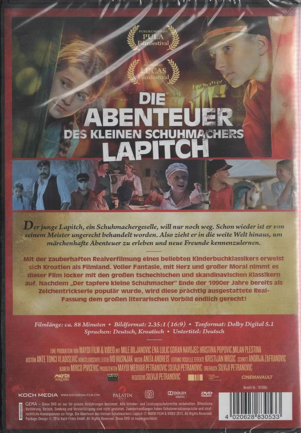 Die Abenteuer des kleinen Schuhmaches Lapitch DVD NEU Mile Biljanovic ...