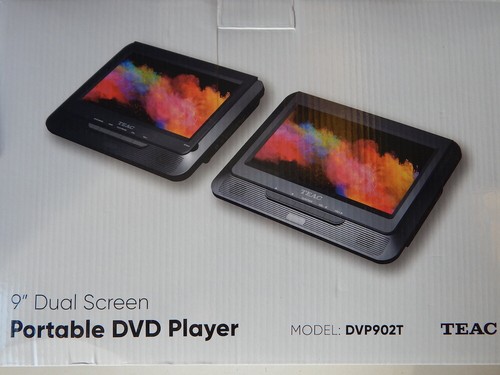 TEAC DVP902T 9" Portable DVD Player Dual screen with case- For parts ...