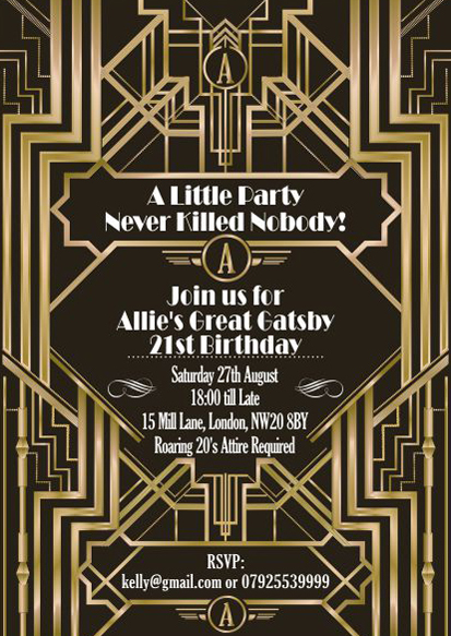 The Great Gatsby Party Invitation
