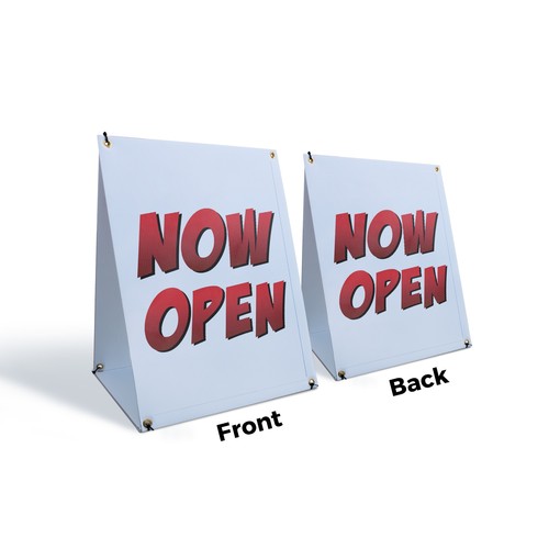 Now Open A-Frame Sidewalk Sign Business Grand Opening Clear ...