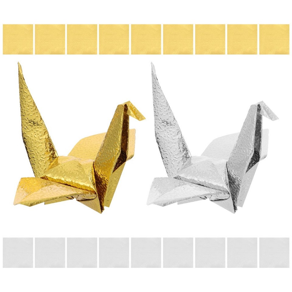 200 Sheets Gold Origami Paper Assorted Color Aluminum Foil Wrappers ...