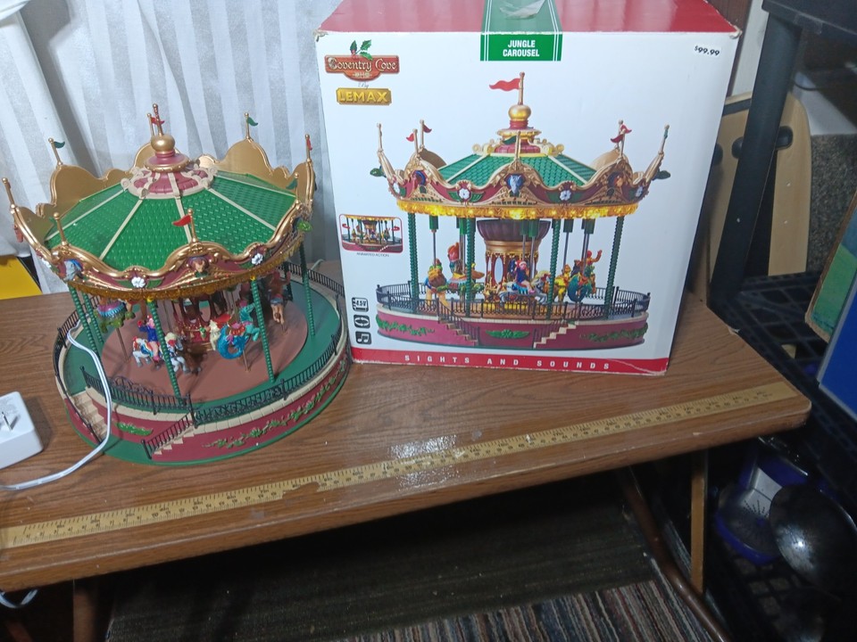 Lemax Christmas Village, Jungle Circus Animals Carousel by Lemax With ...